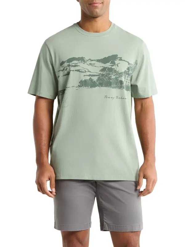 Tommy Bahama Vacation Visions Cotton Graphic T-shirt - Oxidize Metal