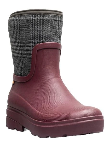 Bogs Hazel Mid Zip Waterproof Rain Boots - Dark Cherry
