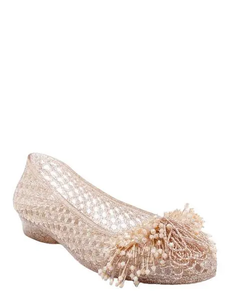 Jeffrey Campbell Whimzy Jelly Flat - Rosegold Glitter Combo