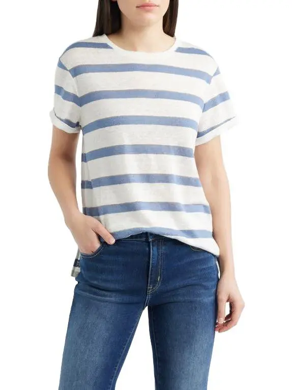 Kobi Halperin Kendall Stripe Linen T-shirt - Blue/ivory