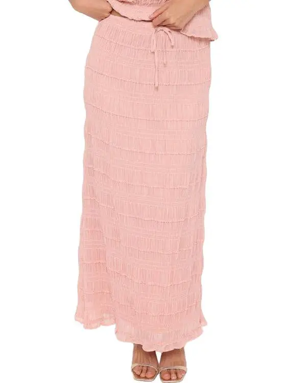 PETAL & PUP Shirred Maxi Skirt - Pink