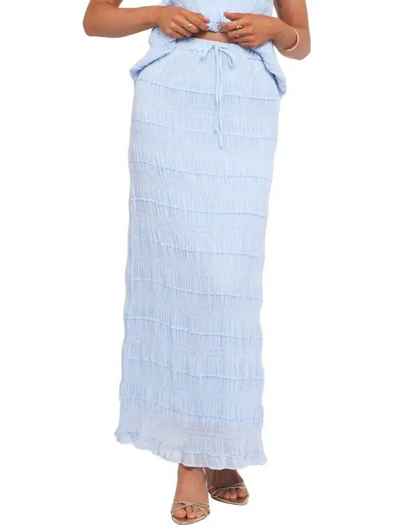 PETAL & PUP Shirred Maxi Skirt - Powder Blue