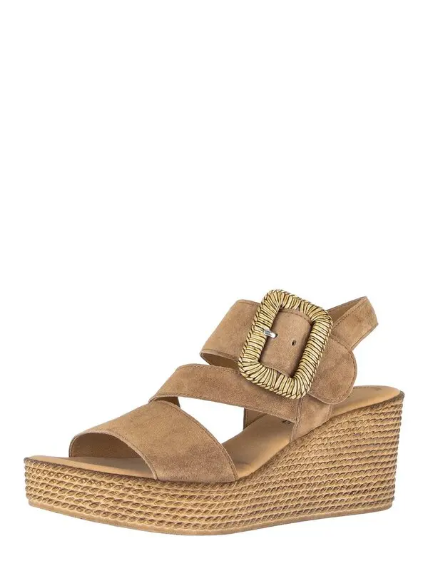 Gabor 84.771 Platform Wedge Sandal - Peanut