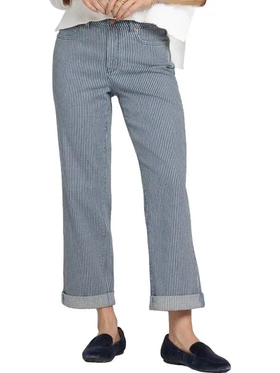 NYDJ Bailey Stripe High-waist Jeans - Malaga Stripe