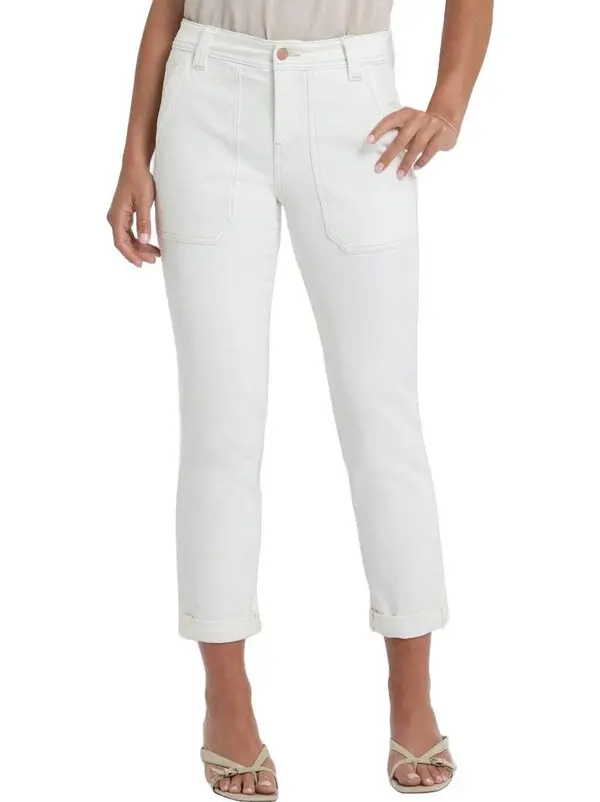 NYDJ Margot Utility Girlfriend Jeans - Vintage White