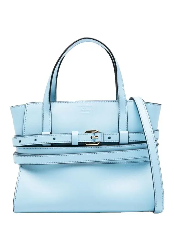 Moschino Tie Me Small Leather Handbag - Sky Blue