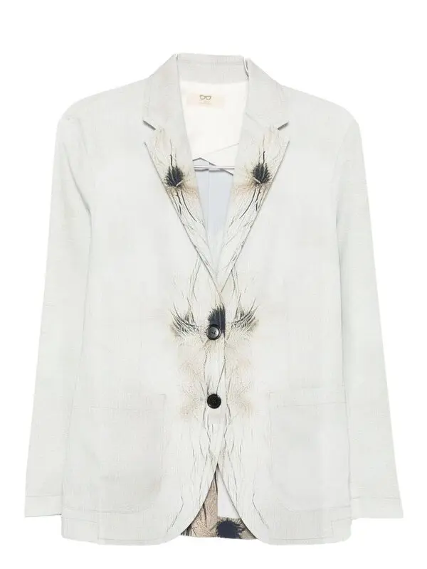 SISSIOTTOSTYLE Printed Single-breasted Blazer Jacket - Grey