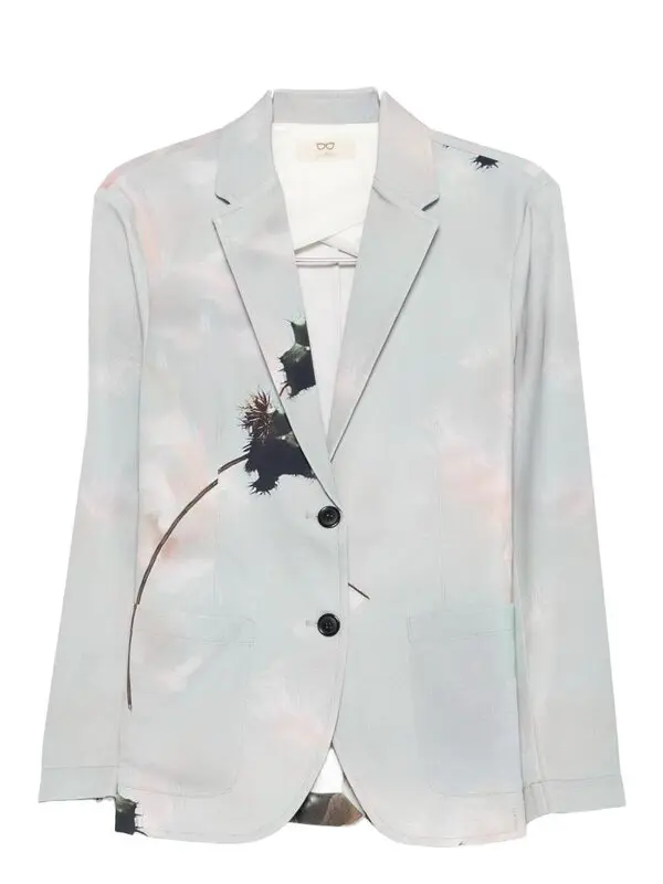 SISSIOTTOSTYLE Printed Single-breasted Blazer Jacket - Grey