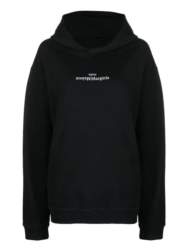 MAISON MARGIELA Logo Cotton Hoodie - Black