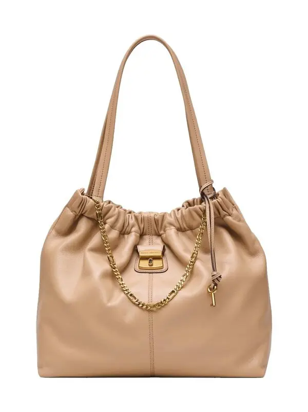 Marc Jacobs The Tote Leather Shoulder Bag - Beige