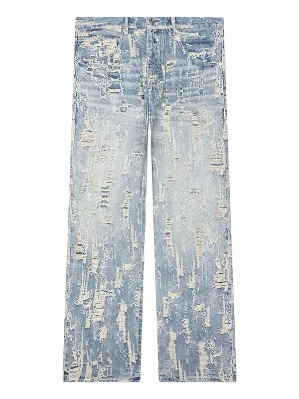PURPLE BRAND Bead Splatter Destroy Denim - Blue