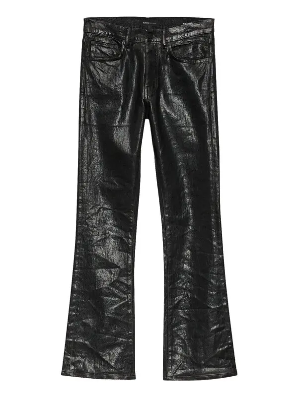 PURPLE BRAND Coated Flare Jeans - Black