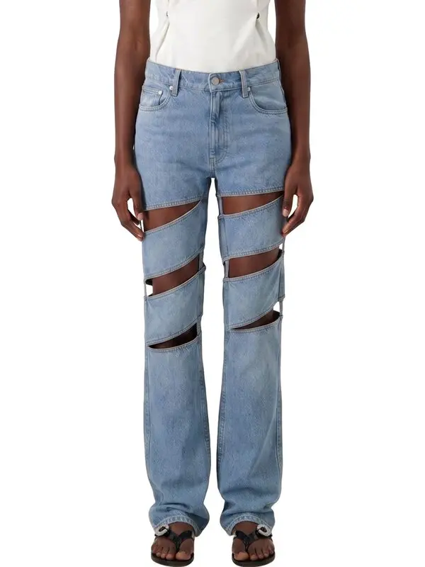 Coperni Cutout Detail Jeans - Gnawed Blue