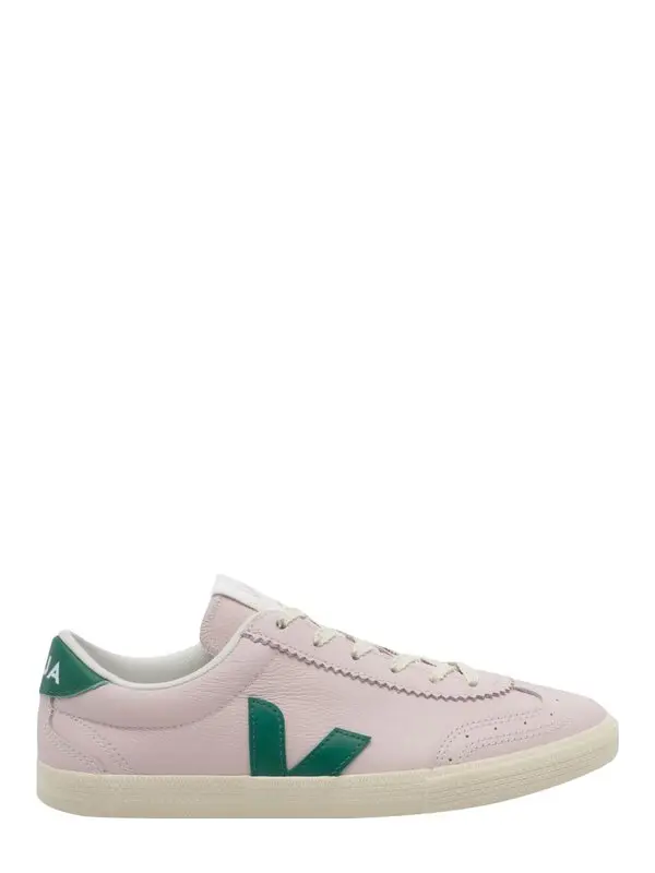 VEJA Volley Low Top Sneakers In O.t. Leather With Contrast Logo - Platinum
