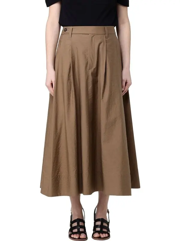 Brunello Cucinelli Pleated Midi Skirt - Sand