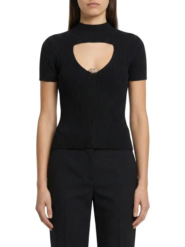 DIESEL Ribbed T-shirt - Black