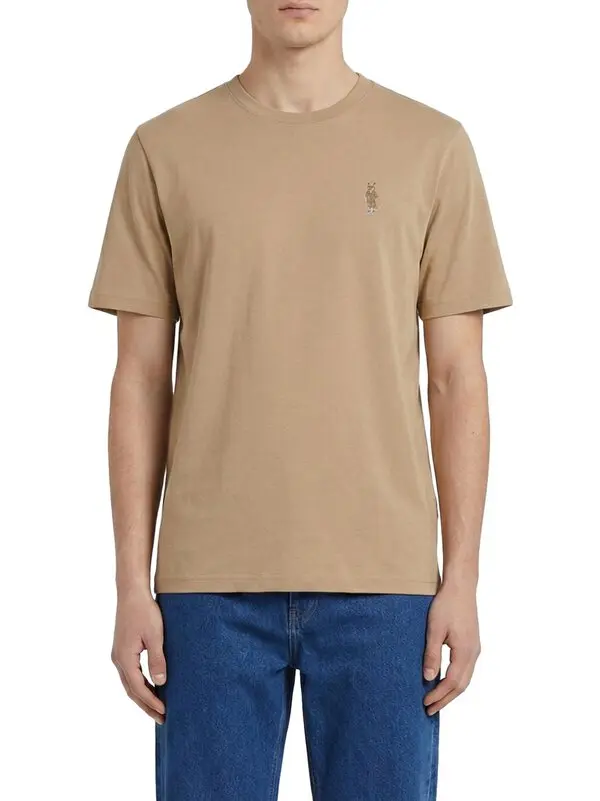 Maison Kitsuné Cotton T-shirt With Logo - Brown