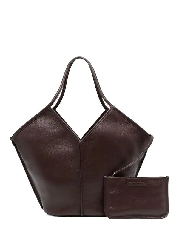 Hereu Geometric Shoulder Bag - Brown