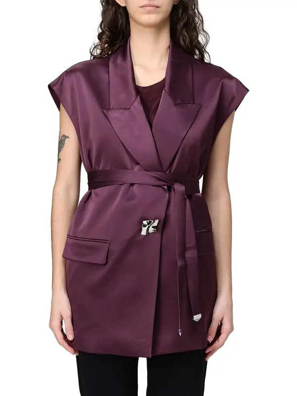 Pinko Belted Blazer - Burgundy