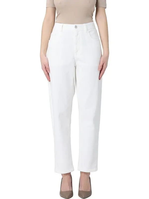Brunello Cucinelli Stretch Denim Tapered Jeans - White
