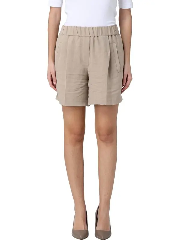 Brunello Cucinelli Elasticated Waist Pleated Shorts - Beige