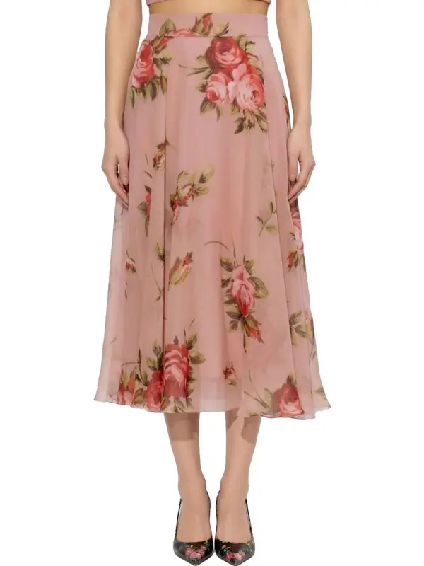 Dolce & Gabbana Floral Print Skirt - Pink
