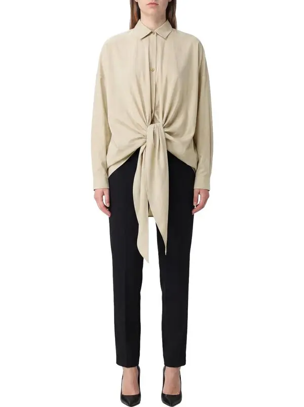 DARKPARK Shirt With Front Tie Detail - Beige