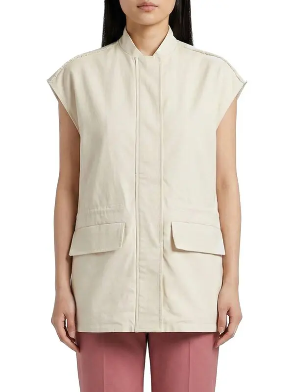 Fabiana Filippi Stretch Cotton Waistcoat - Butter