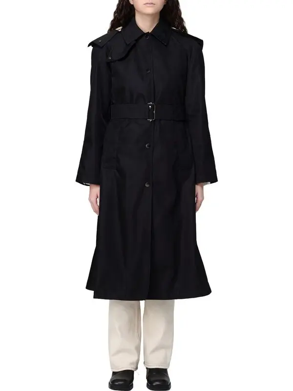 Burberry Double Breasted Cotton Trench Coat - Black