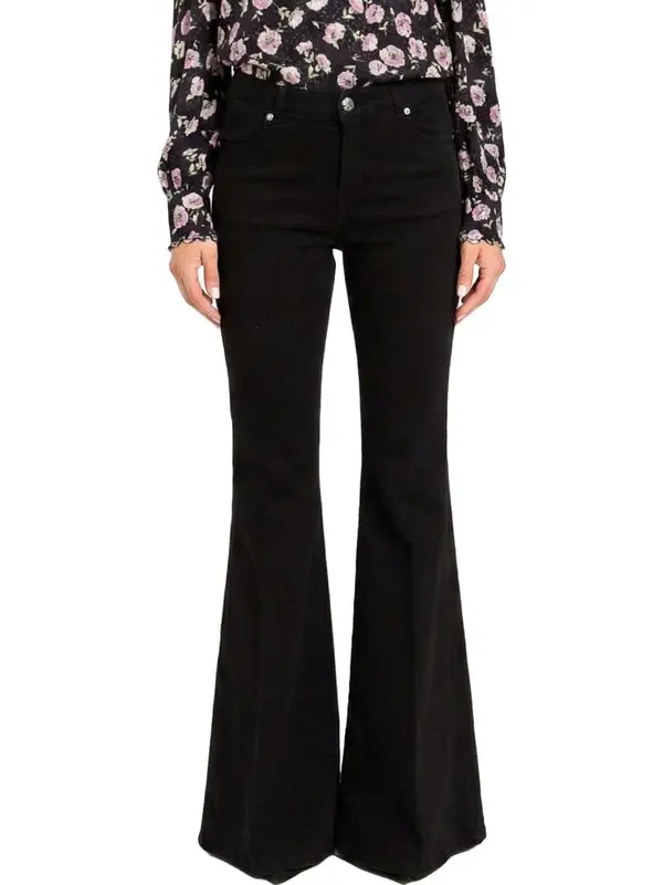 TWINSET High-waist Flared Stretch Denim Jeans - Black