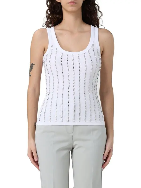 Pinko Embellished Jersey Tank Top - White