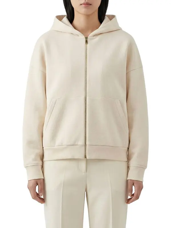Fabiana Filippi Modal And Cashmere Blend Zip-up Hoodie - Beige