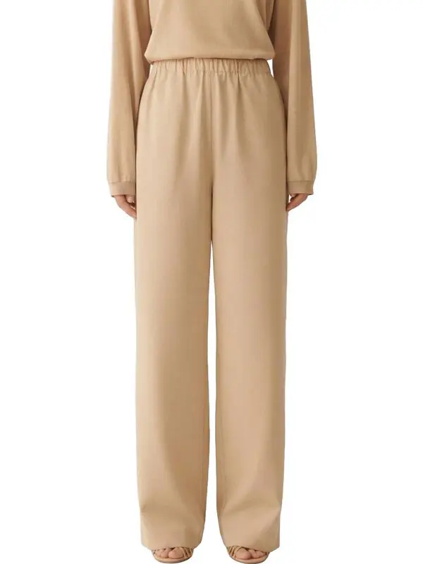 Fabiana Filippi Pure Cotton Wide-leg Trousers - Beige