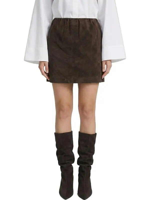 ROTATE BY BIRGER CHRISTENSEN Suede Mini Skirt - Brown