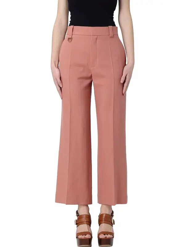 Chloé Cropped Cotton Trousers - Pink