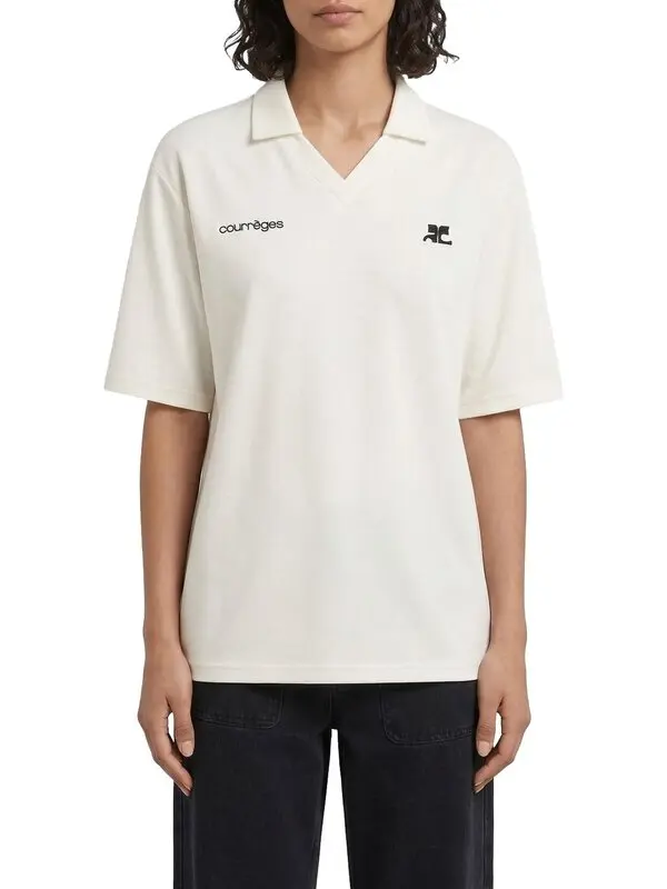 COURREGES Logo Polo Shirt - White