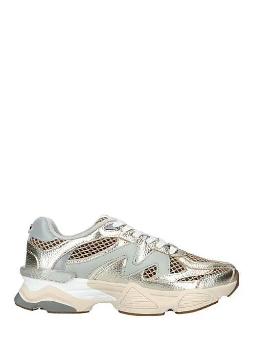 Steve Madden Speeder Woven Trainers - Gold Comb