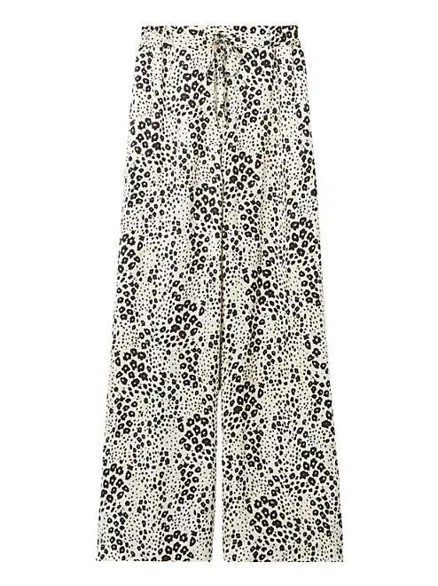 Claudie Pierlot Animal Print Satin Trousers - Light Print