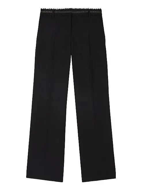The Kooples Wide-leg Woven Trousers - Black