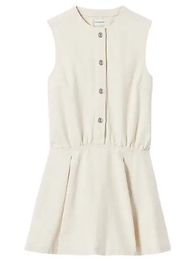 Claudie Pierlot Flared Light Denim Mini Dress - Off White Denim