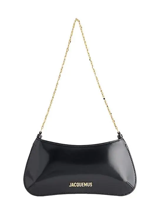 Jacquemus Le Petit Bisou Chaine Leather Bag - Black