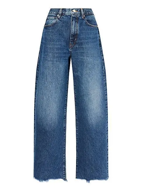 FRAME The Bow Curved-leg Denim Jeans - Acumen New Fray