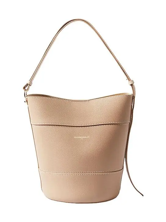 Claudie Pierlot Grained-texture Leather Bucket Bag - Beige