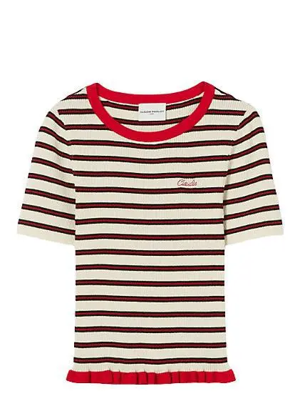 Claudie Pierlot Tricolour Striped Jersey T-shirt - Multicolored