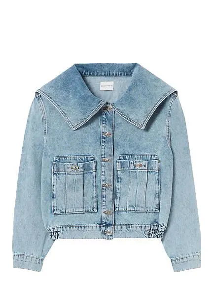 Claudie Pierlot Contrast Stitch Denim Jacket - Blue Denim