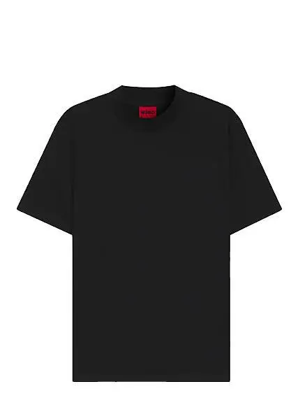 Hugo Stand-collar Slim-fit Cotton-jersey T-shirt Xxl - Black