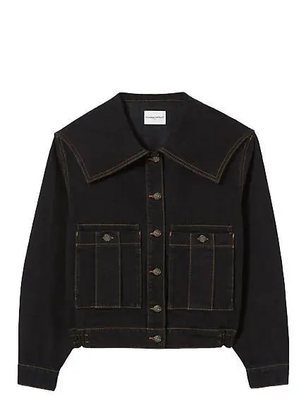 Claudie Pierlot Sailor-collar Denim Jacket - Black