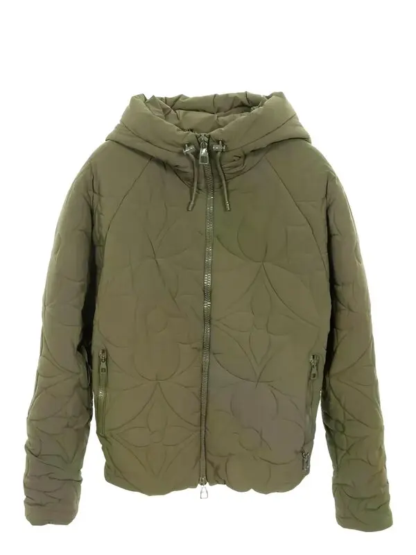 LOUIS VUITTON 2010s Flower-quilted Hooded Jacket - Green