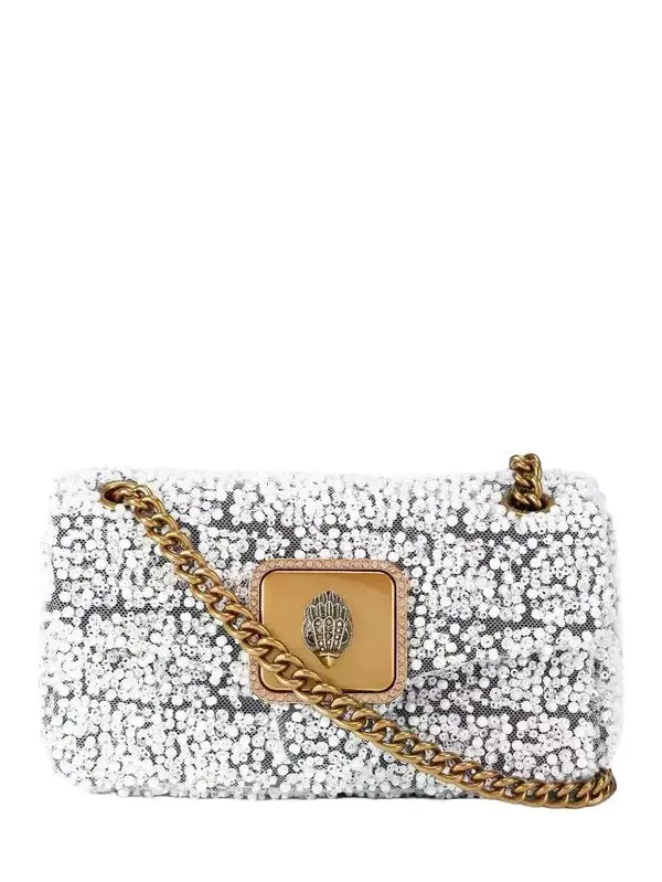 Kurt Geiger Mini Pilinco Beaded Eagle Shoulder Bag - White