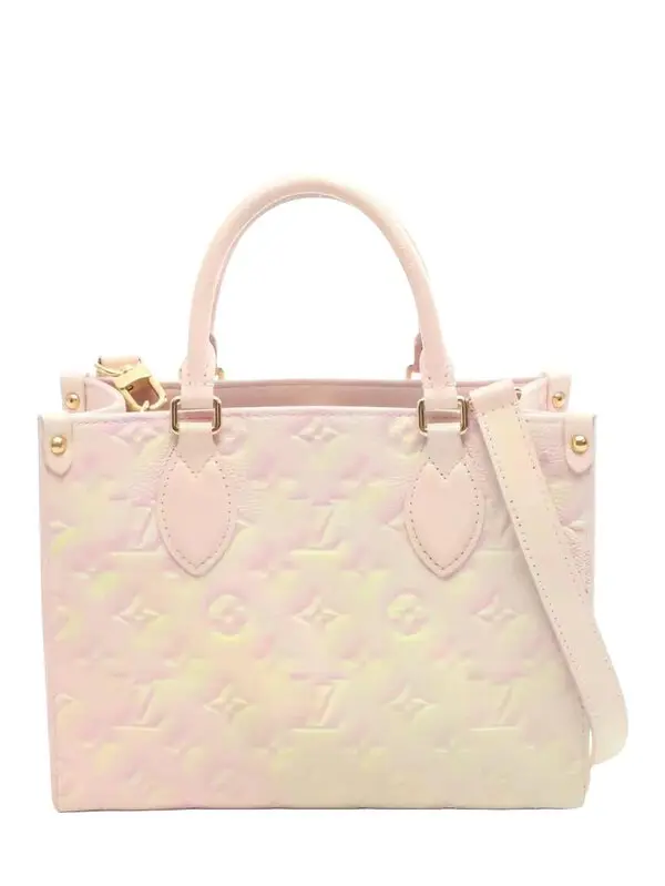 LOUIS VUITTON 2000s Pm Onthego Monogram-empreinte Tote - Pink